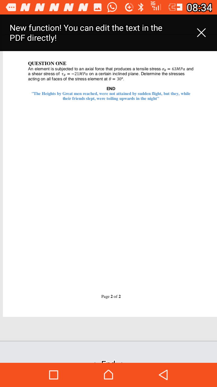 Solved 3G NNNNNM 08:34 New function! You can edit the text | Chegg.com