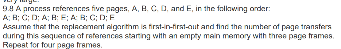 Solved 9.8 A process references five pages, A,B,C,D, and E, | Chegg.com