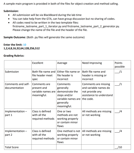 Solved Topics: iterator and generator Problem Statement: | Chegg.com