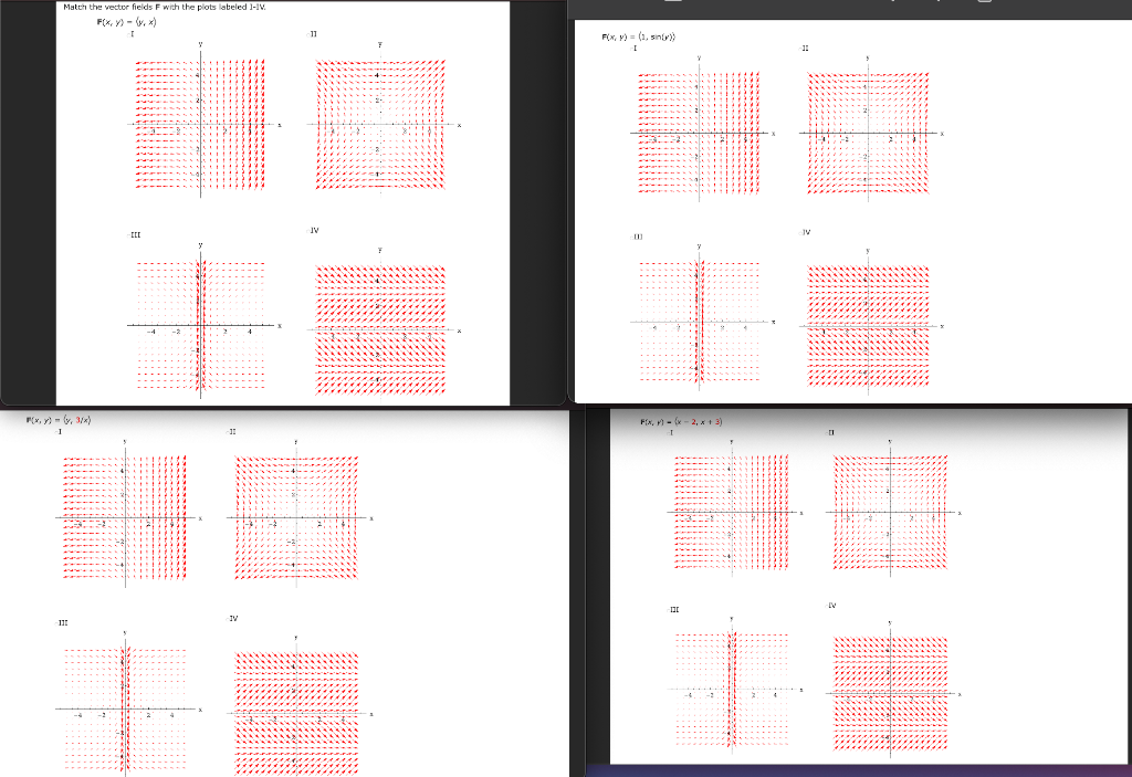 Solved Match the vector fields F with the plots labeled 1-IM | Chegg.com