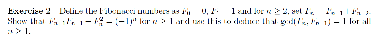 Solved Define the Fibonacci numbers as F0 = 0, ﻿F1 = 1 ﻿and | Chegg.com
