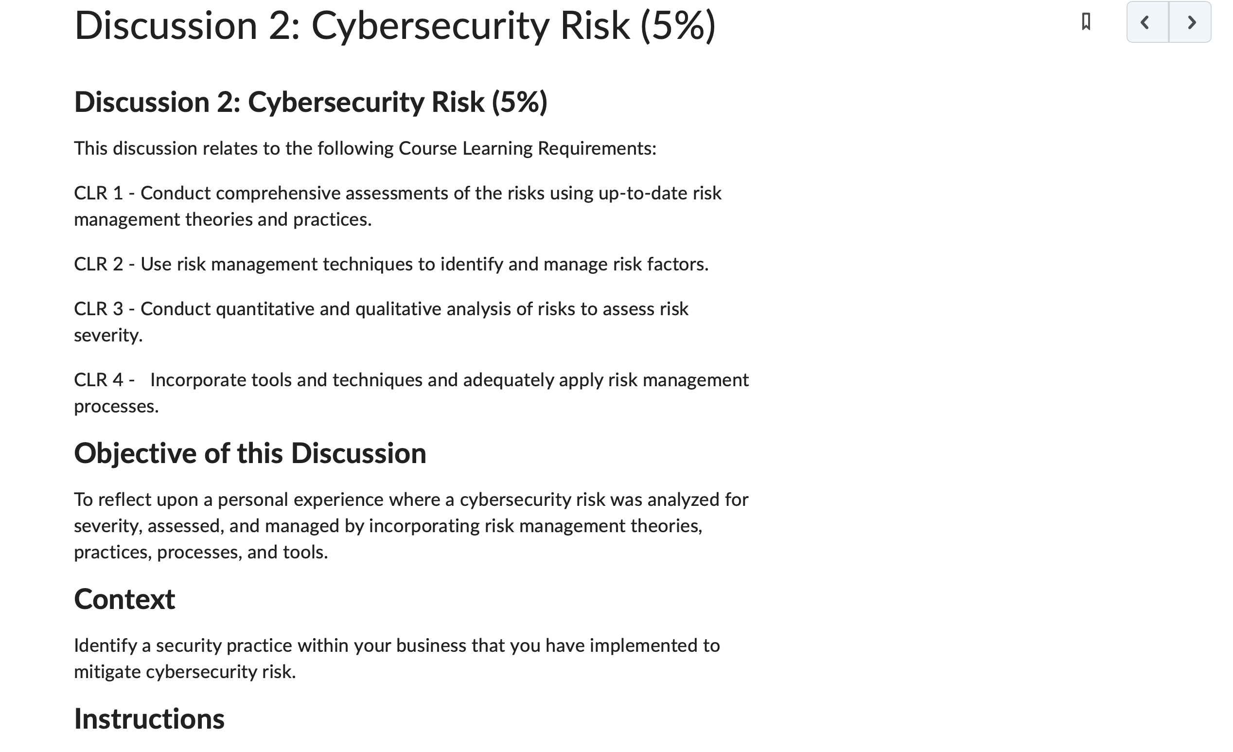 Solved Discussion 2: Cybersecurity Risk (5\%) This | Chegg.com