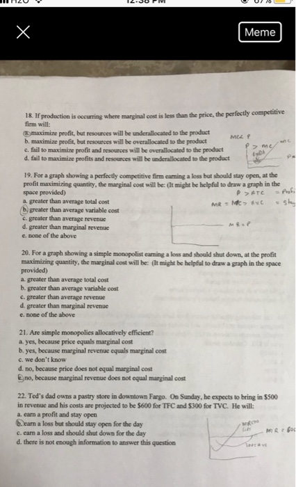 Solved Meme I8. If production is occurring where marginal | Chegg.com