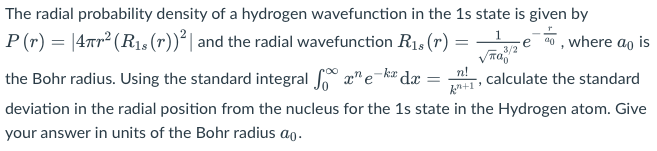 Solved 1 3/2 VFA The radial probability density of a | Chegg.com