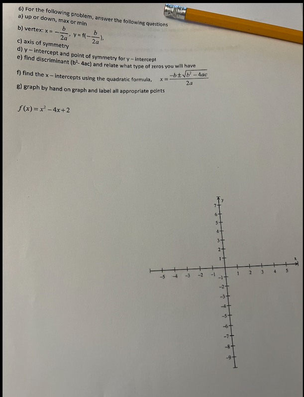 Solved 6) For the following problem, answer the following | Chegg.com