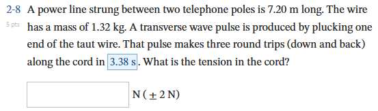 Solved 2-8 A power line strung between two telephone poles | Chegg.com
