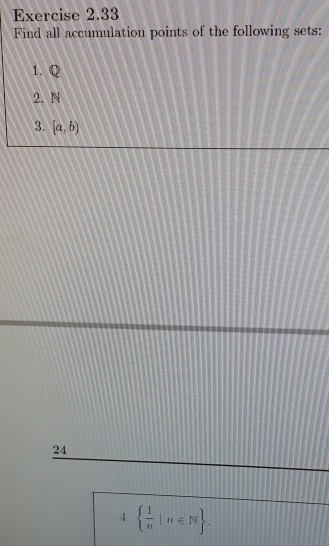 Solved Exercise 2.33 Find all accumulation points of the | Chegg.com