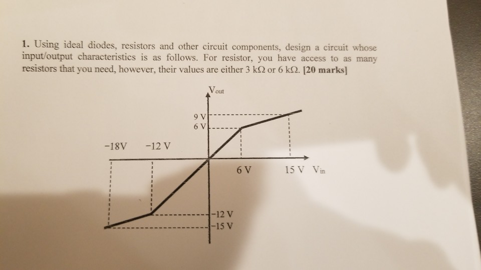 Solved 1. Using ideal diodes, resistors and other circuit | Chegg.com