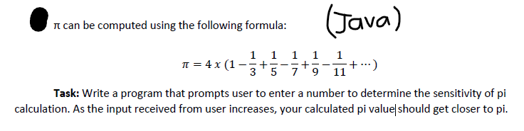 Solved π can be computed using the following formula: (J VO) | Chegg.com