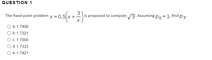 Solved The fixed-point problem x=0.5(x+x3) is proposed to | Chegg.com