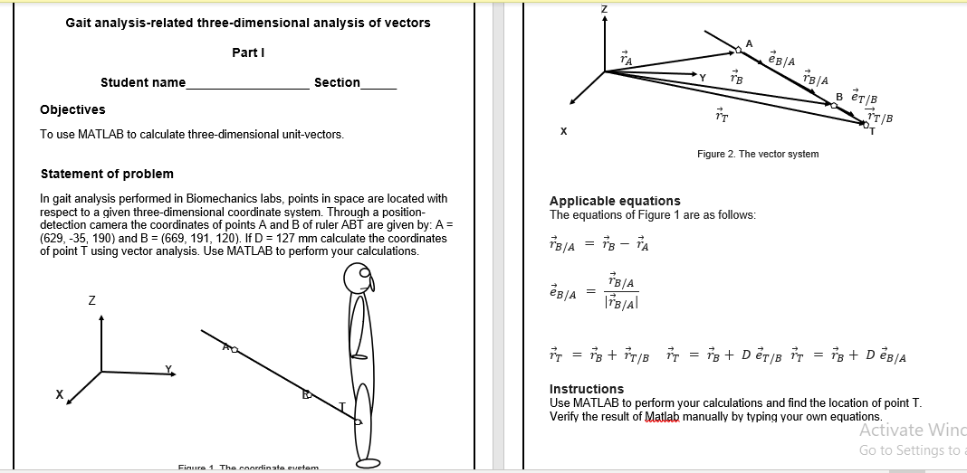 Solved Statement of problem In gait analysis performed in | Chegg.com