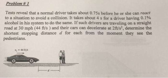 Solved Problem # 1 Tests reveal that a normal driver takes | Chegg.com