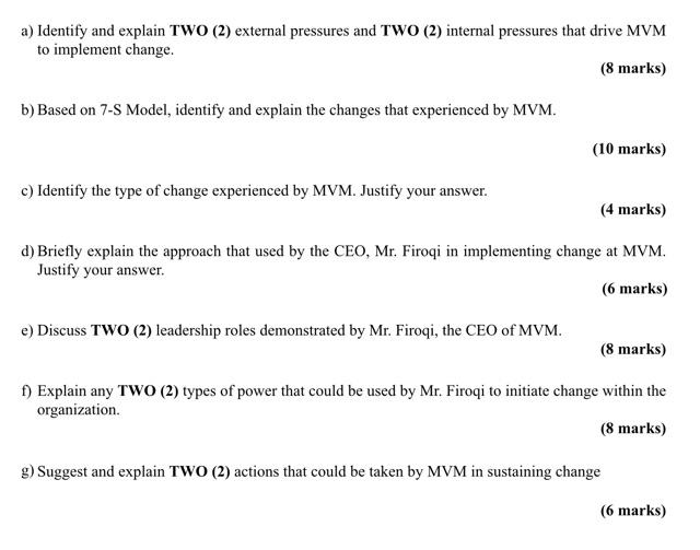 Solved MVM Co. is a diversified technology company serving | Chegg.com