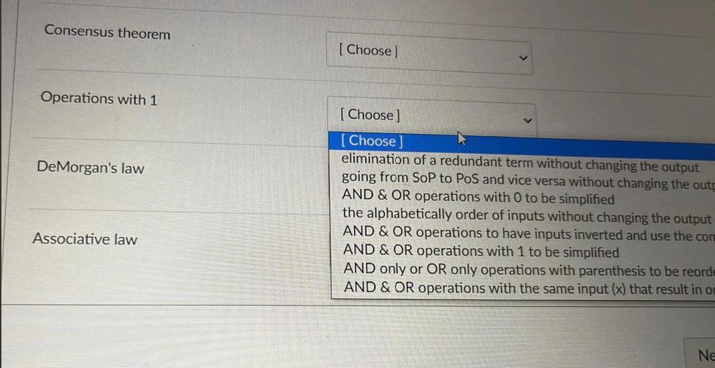 Solved Consensus theorem Operations with 1 DeMorgan's law | Chegg.com