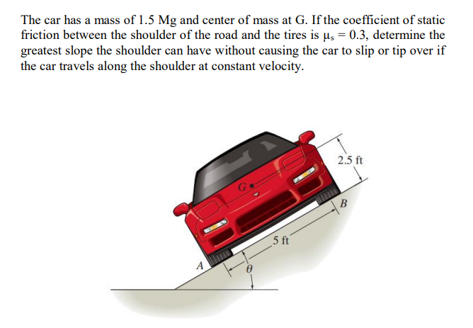 The car has a mass of 1.5Mg and center of mass at G. | Chegg.com