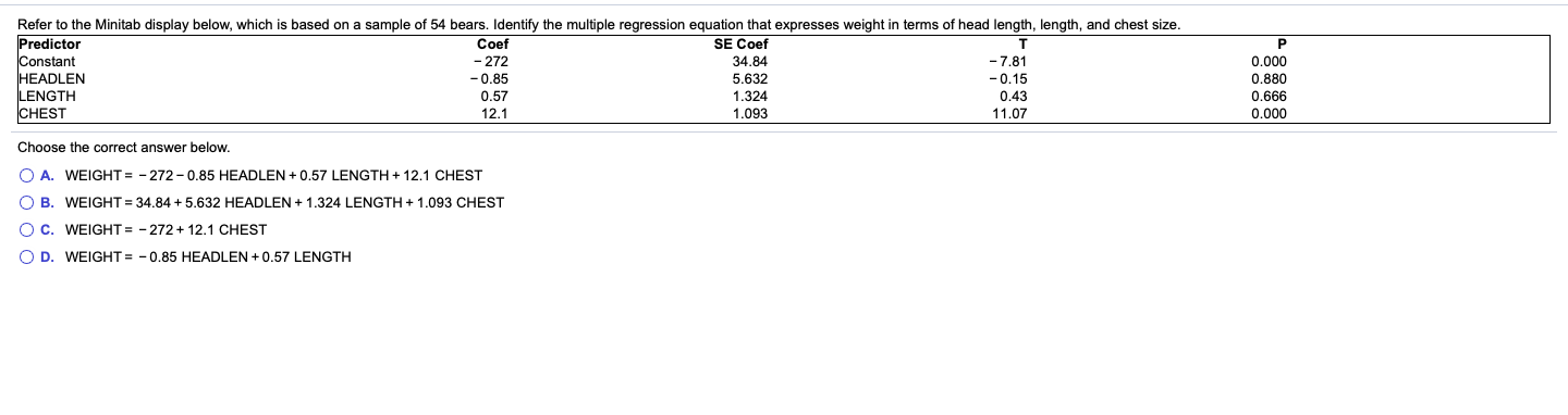 Solved Refer to the Minitab display below, which is based on | Chegg.com