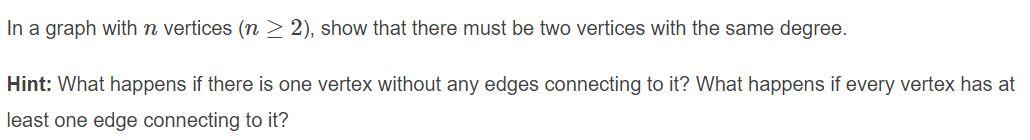 Solved In a graph with n vertices (n > 2), show that there | Chegg.com