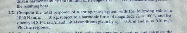 Solved 2.1. The forced response of a | Chegg.com