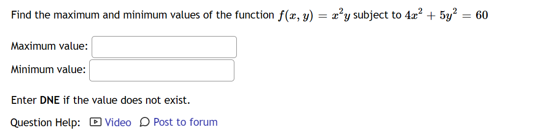 Solved Find the maximum and minimum values of the function | Chegg.com