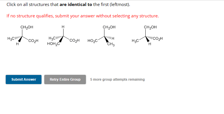 Solved Click on all structures that are identical to the | Chegg.com