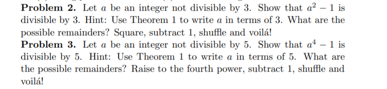 Solved Homework on Divisibility Problem 2. Let a be an | Chegg.com