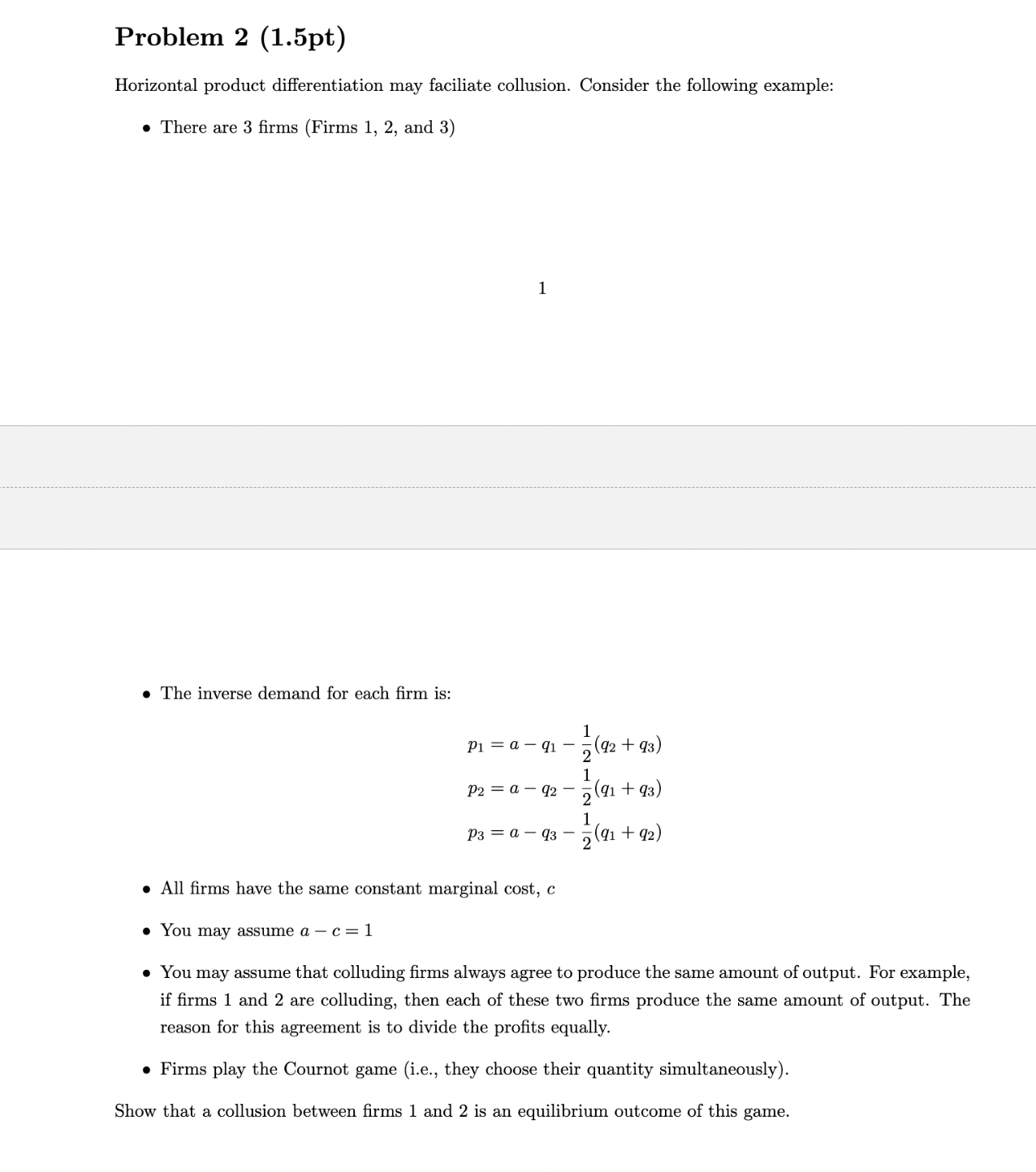 Solved Problem 2 (1.5pt)Horizontal product differentiation | Chegg.com