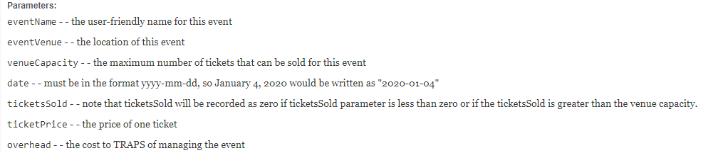 Solved Java program: Event.html describes an Event class | Chegg.com