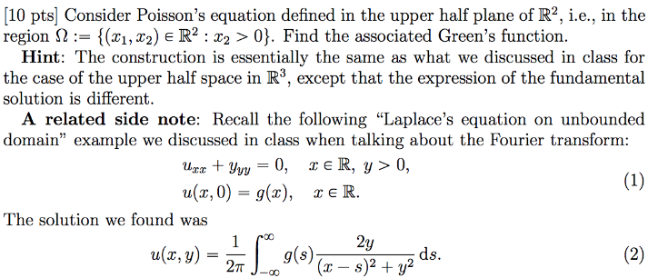Solved [10 pts] Consider Poisson's equation defined in the | Chegg.com