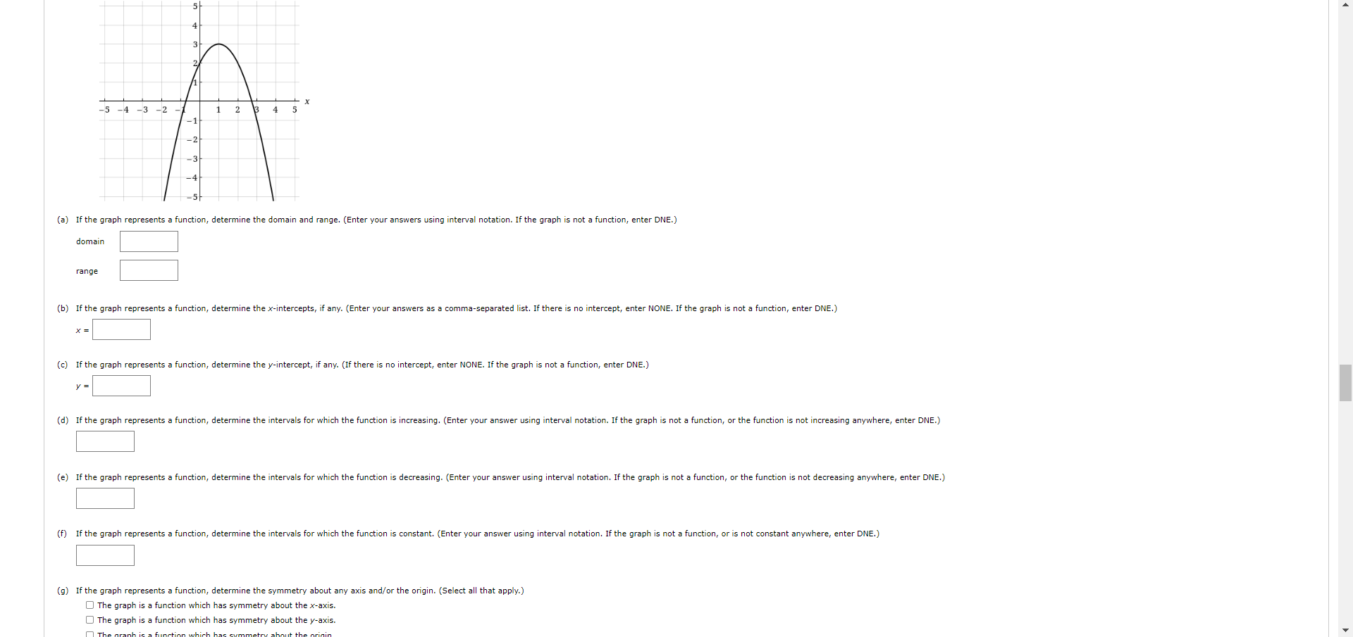 (a) ﻿If the graph represents a function, determine | Chegg.com
