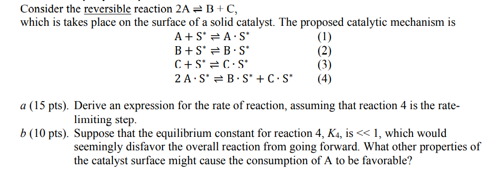 Solved Consider the reversible reaction 2A = B+C, which is | Chegg.com