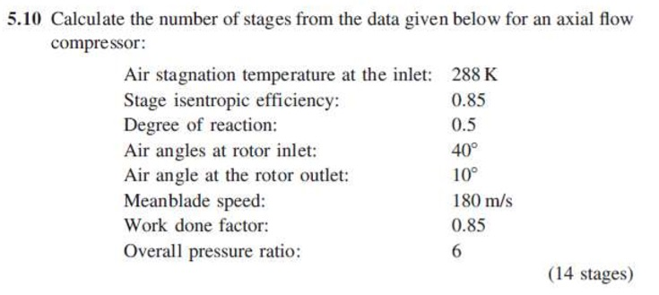 Solved 5.10 Calculate the number of stages from the data | Chegg.com