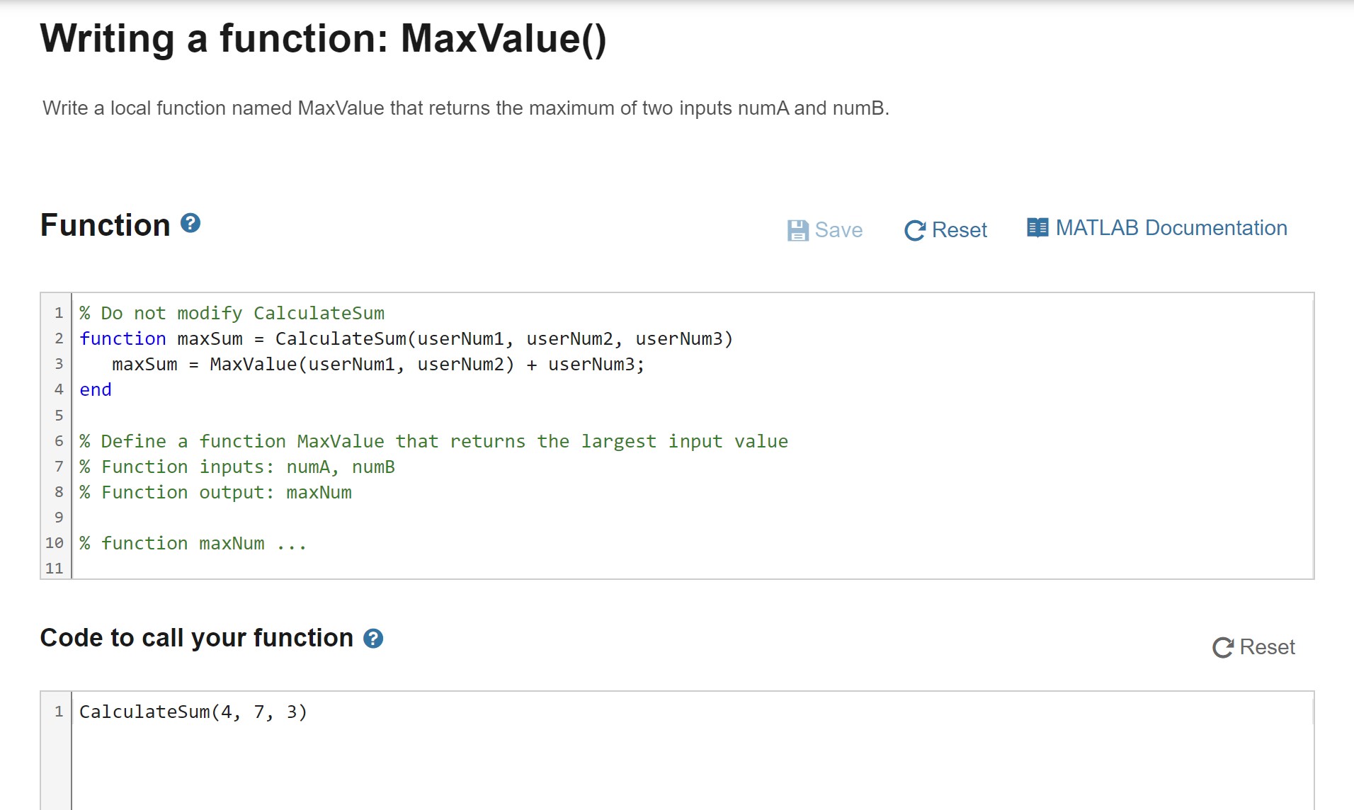 Solved Writing a function: MaxValue() Write a local function | Chegg.com