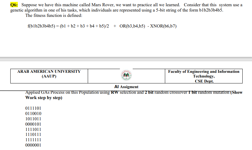 Solved Q6: Suppose we have this machine called Mars Rover, | Chegg.com