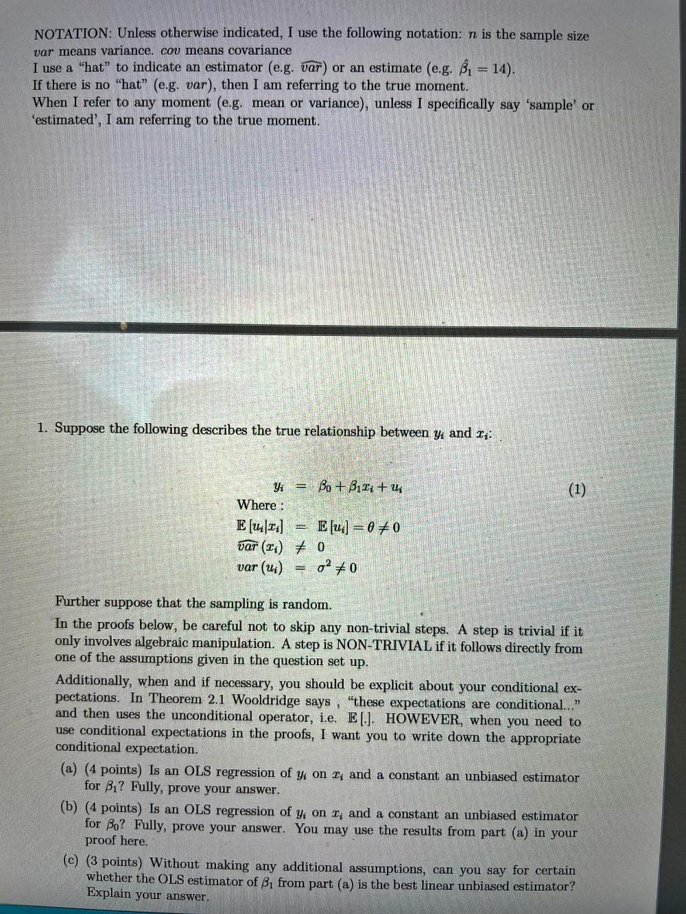 Solved = NOTATION: Unless otherwise indicated, I use the | Chegg.com