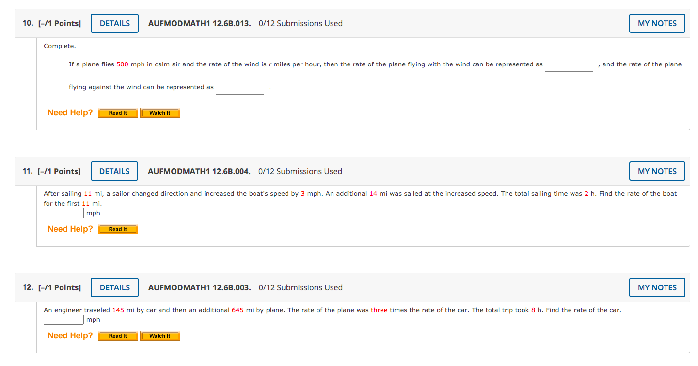 Solved 10. [-/1 Points) DETAILS AUFMODMATH1 12.6B.013.0/12 | Chegg.com
