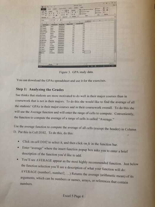 Figure 3. GPA study data. You can download the GPAs | Chegg.com