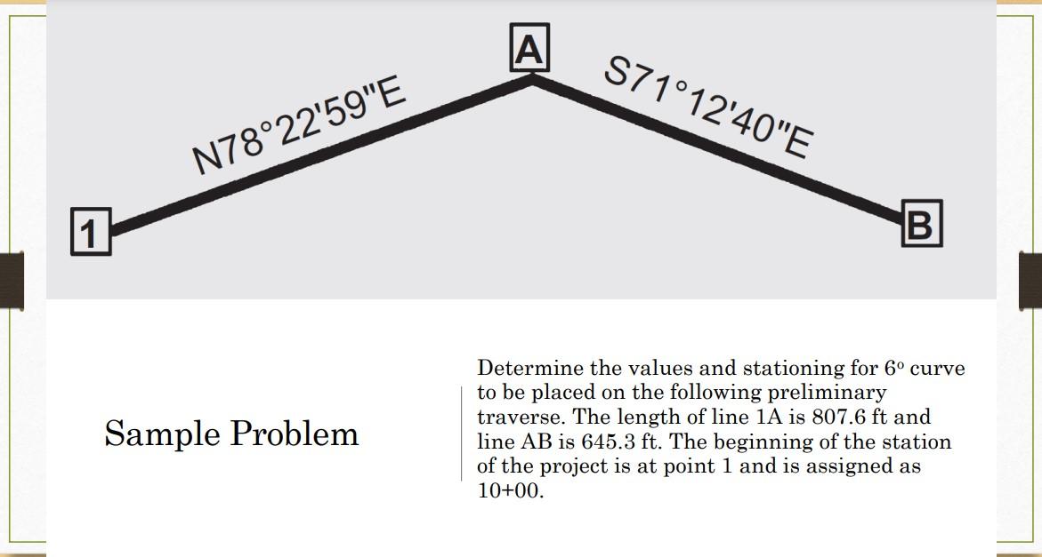 Solved Determine the values and stationing for 6∘ curve to | Chegg.com