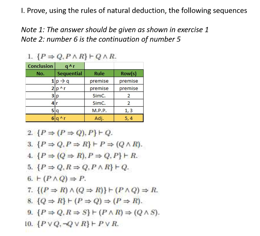Solved 1. Prove, using the rules of natural deduction, the | Chegg.com