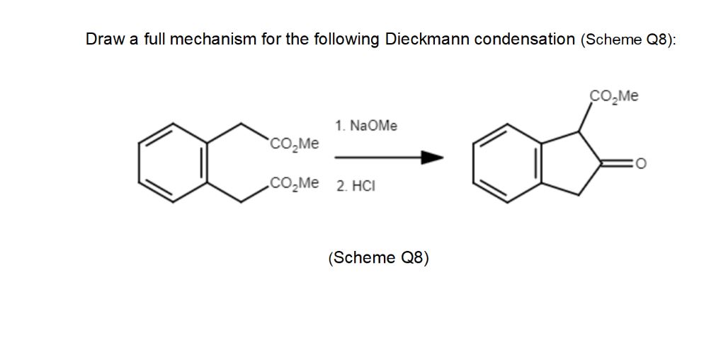 Solved Draw a full mechanism for the following Dieckmann | Chegg.com