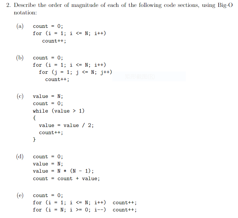 Solved 2. Describe the order of magnitude of each of the | Chegg.com