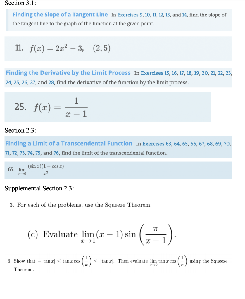 Solved Section 3.1: Finding the Slope of a Tangent Line In | Chegg.com