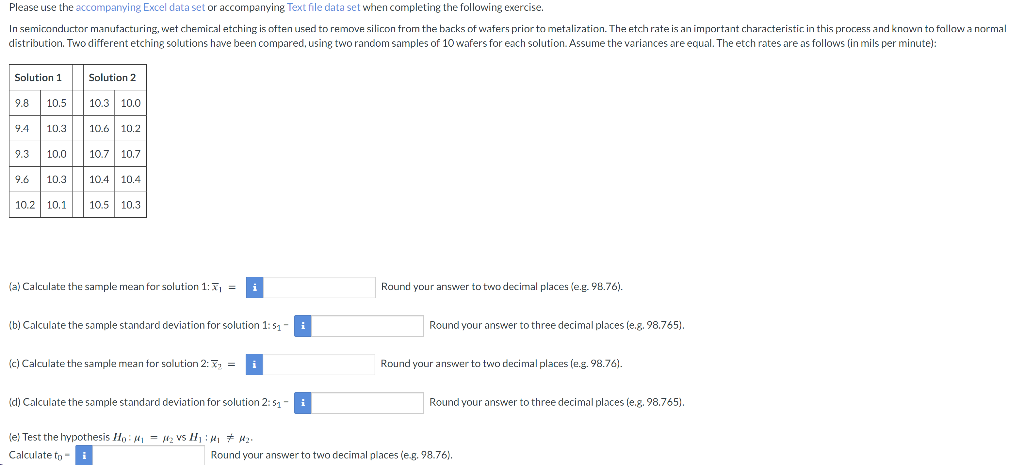 Solved Please use the accompanying Excel data set or | Chegg.com
