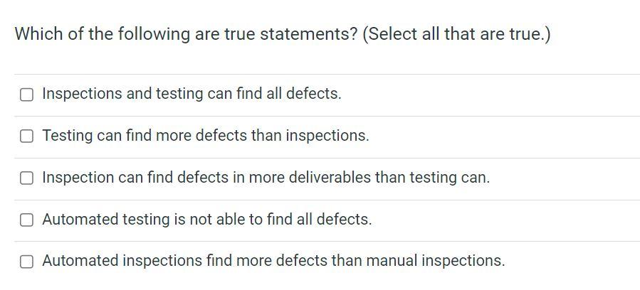 Solved Which of the following are true statements? (Select | Chegg.com
