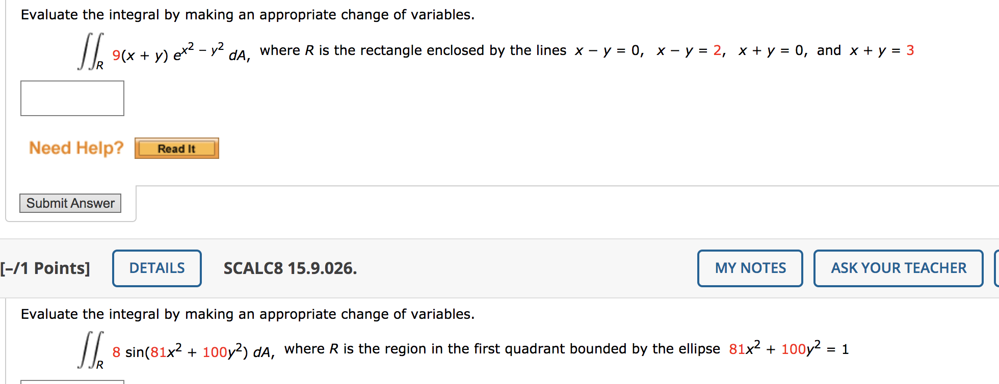 Solved Evaluate the integral by making an appropriate change | Chegg.com