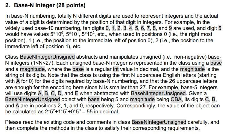 Solved In base- N numbering, totally N different digits are | Chegg.com