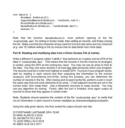 Solved Objectives: Working with Binary Files and Structures | Chegg.com