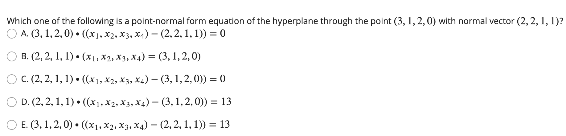 Solved Which one of the following is a point-normal form | Chegg.com