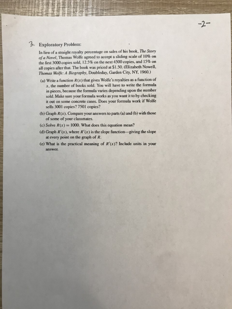 Solved -2- 3. Exploratory Problem: In lieu of a straight | Chegg.com