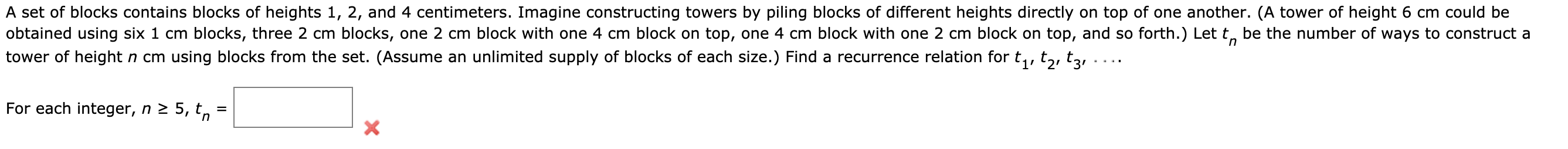 Solved A Set Of Blocks Contains Blocks Of Heights 1 2 And 