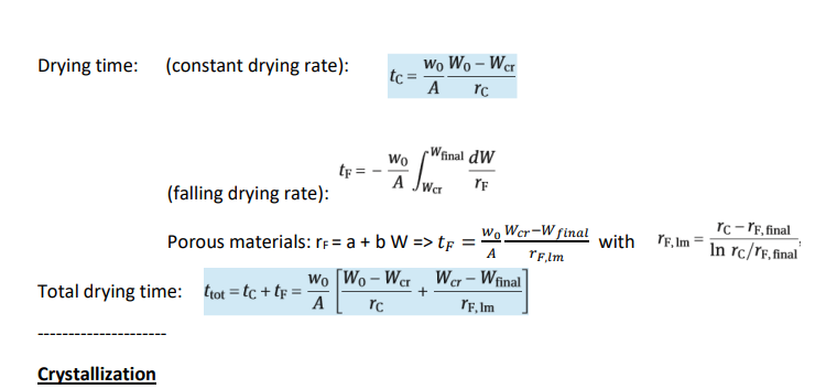 Solved Drying process of wet cake in a tray: rho(dry solid) | Chegg.com